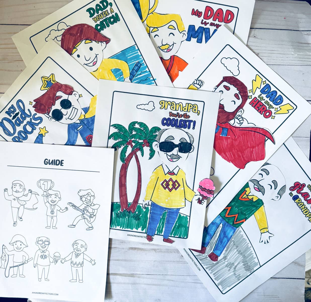 Father’s Day Printable Color & Cut Craft for Kids