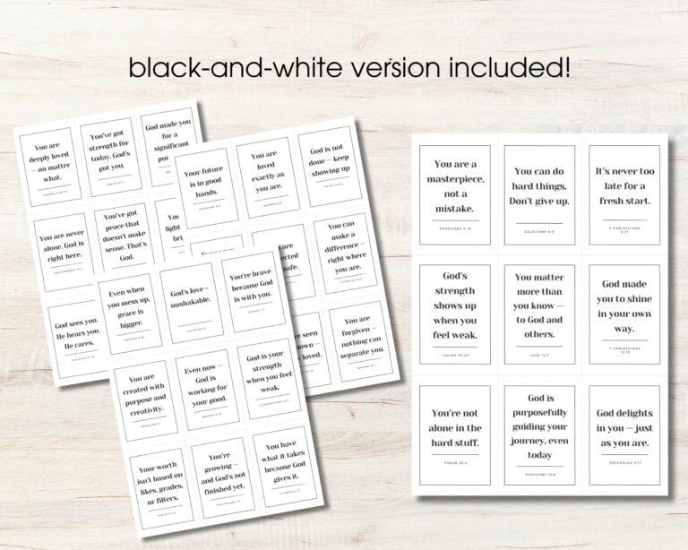 Free Christian Lunch Box Notes for Teens Printables