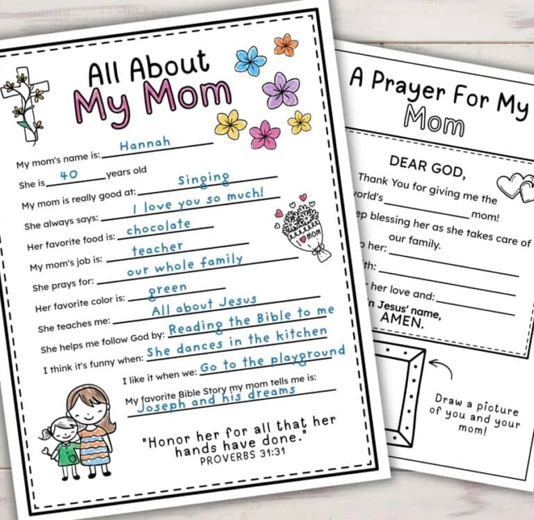15 Christian Mother’s Day Printable Crafts & Gifts Kids Can Make